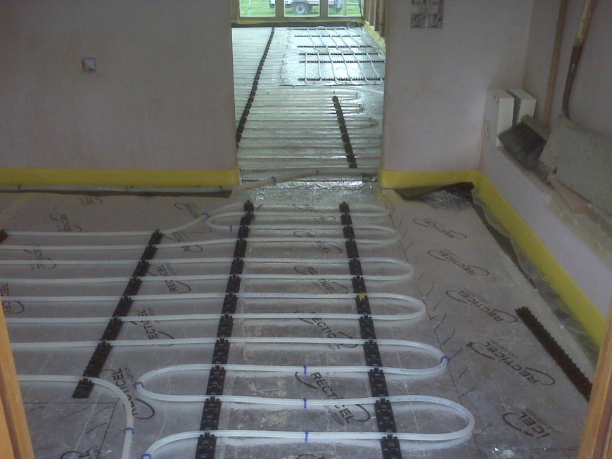 Underfloor heating in barn, new external oil boiler, and hot water ...